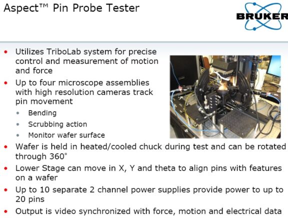 PIN PROBE TESTER - BRUKER사의 한국대리점