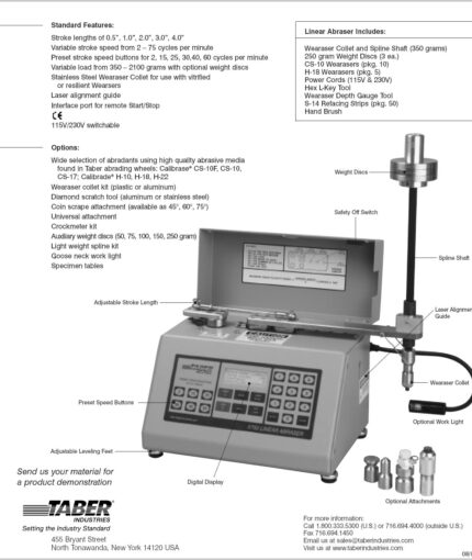 TABER사 직선식 마모 시험기-모델 5750 - 한국대리점 한미산업